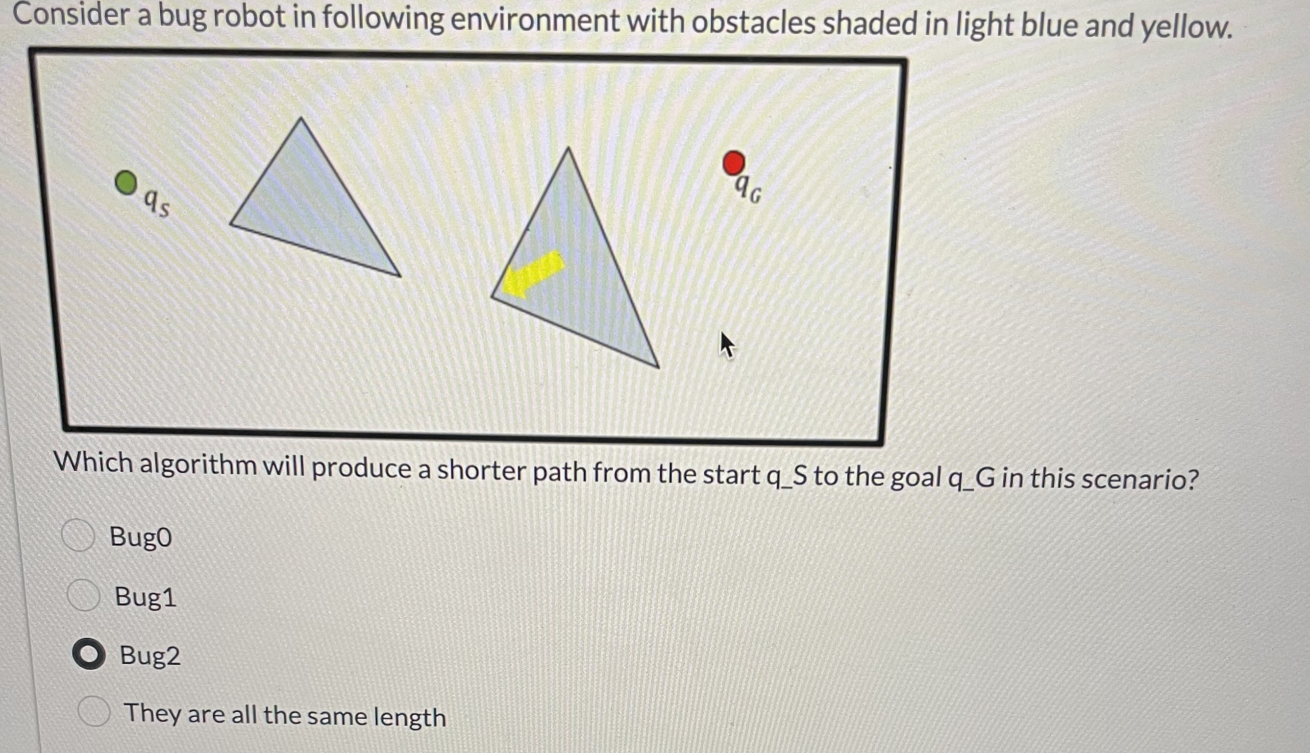 Solved Consider a bug robot in following environment with | Chegg.com