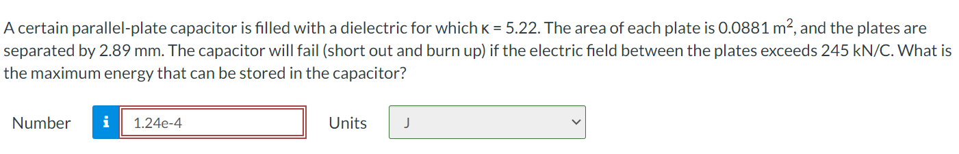 Solved A certain parallel-plate capacitor is filled with a | Chegg.com