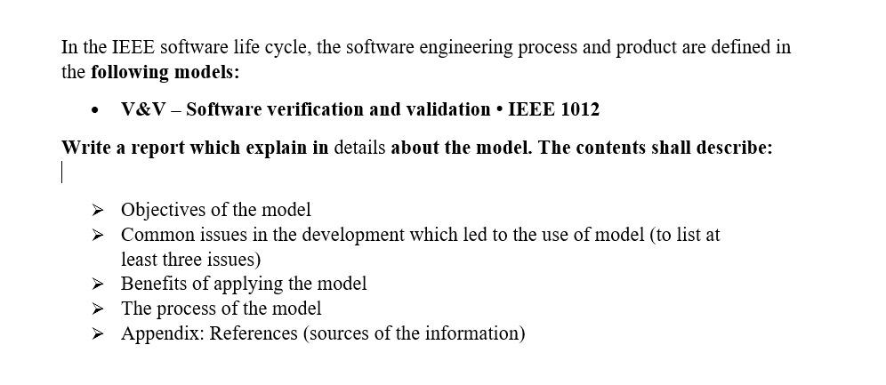 Solved In the IEEE software life cycle, the software | Chegg.com