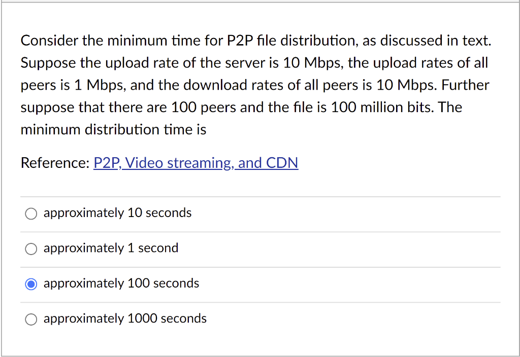 Solved Consider the minimum time for P2P file distribution, | Chegg.com