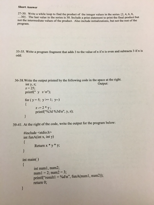 Solved Write a while loop to find the product of the integer | Chegg.com