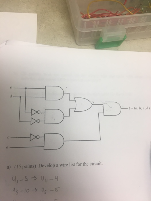 Solved Develop a wire list for the circuit. | Chegg.com