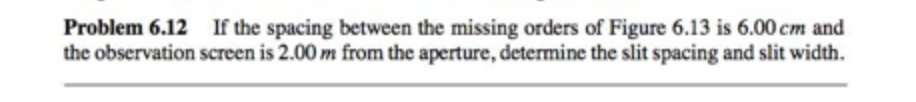Solved Problem 6.12 If the spacing between the missing | Chegg.com