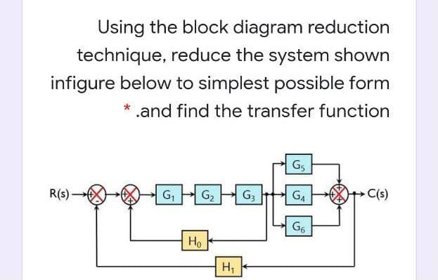 Solved Using the block diagram reduction technique, reduce | Chegg.com