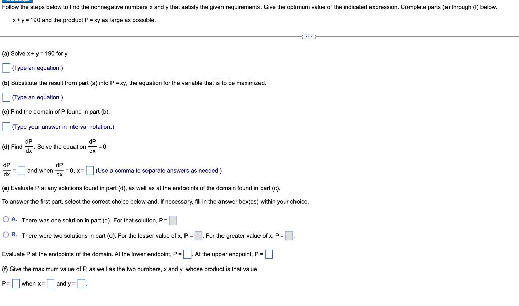 Solved Follow the steps below to find the nonnegative | Chegg.com