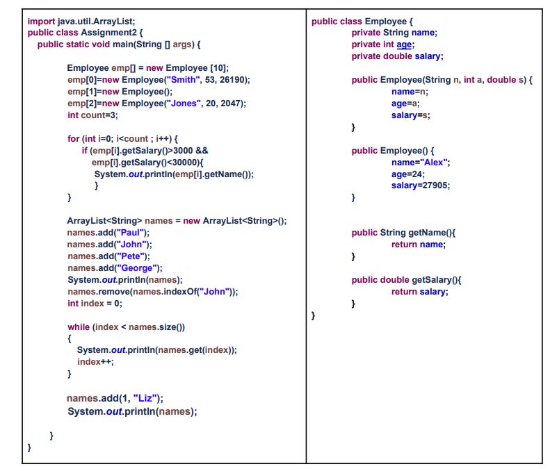 Solved Hey can I get some help with this? The two classes | Chegg.com