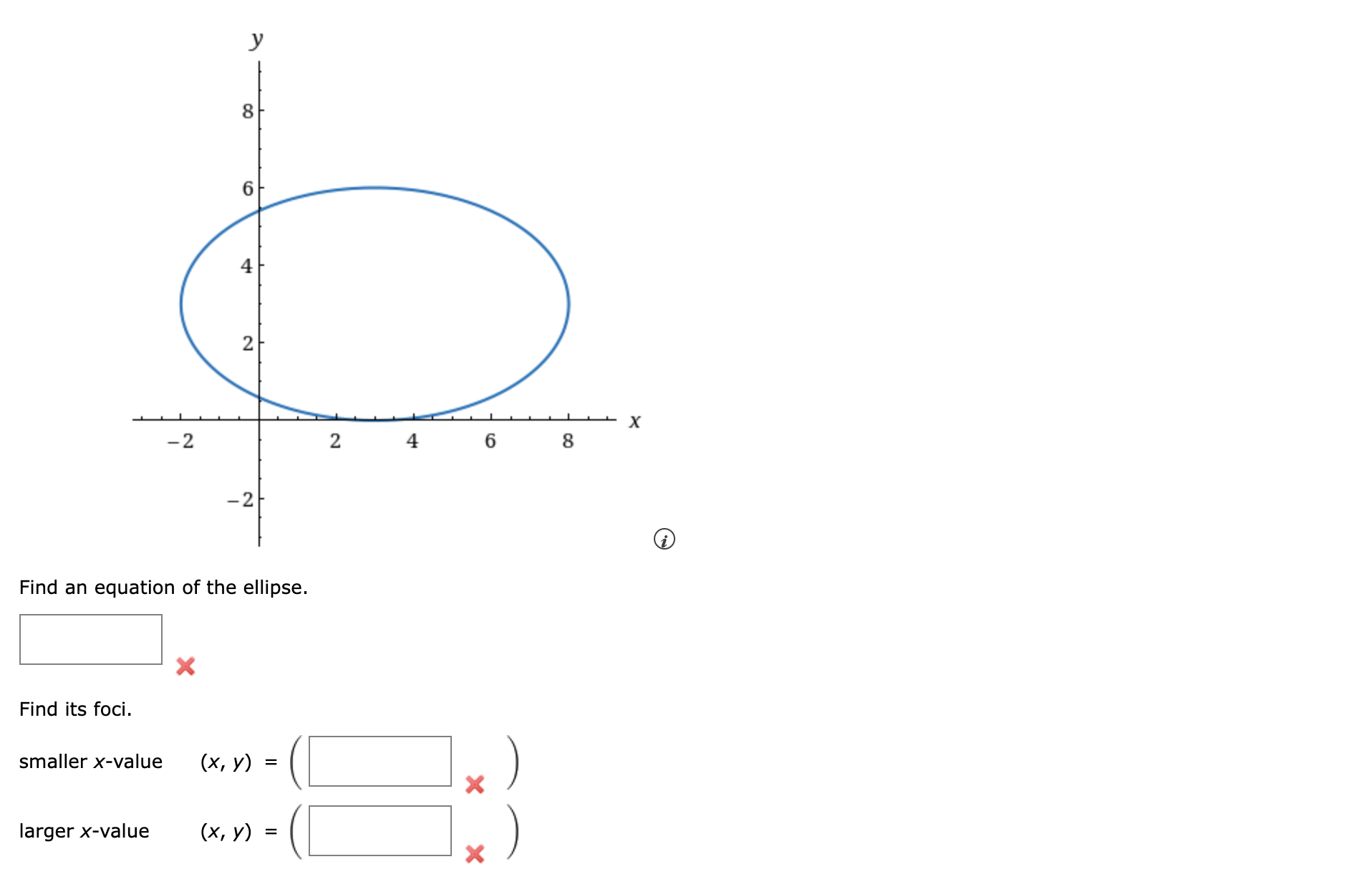 Solved Find an equation of the ellipse.Find its foci.smaller | Chegg.com