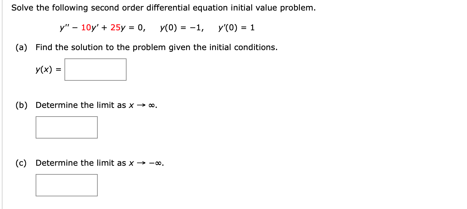 Solved Solve the following second order differential | Chegg.com