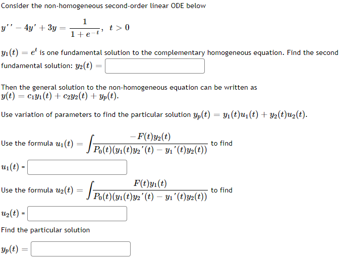 Solved Consider the non-homogeneous second-order linear ODE | Chegg.com