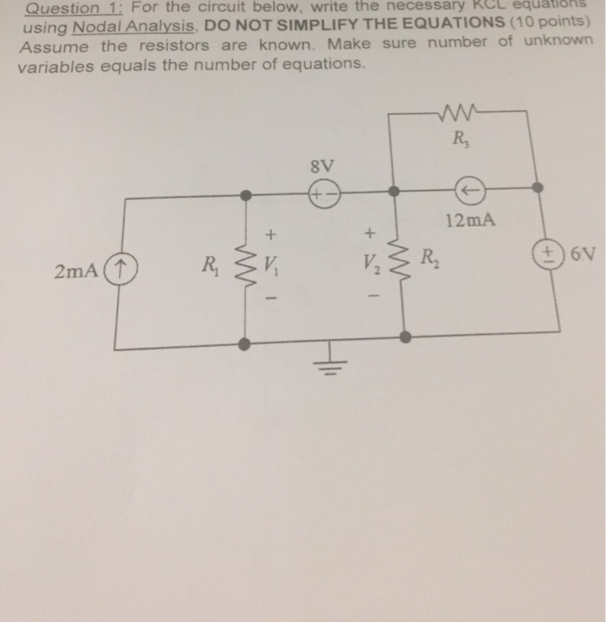 Solved For the circuit below, write the necessary KCL | Chegg.com Solved For the circuit below, write the necessary KCL | Chegg.com