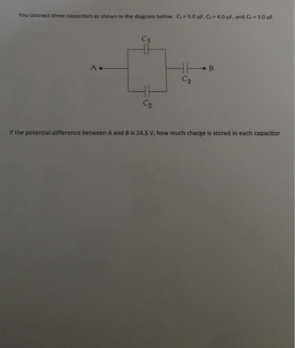 Solved You connect three capacitors as shown in the diagram | Chegg.com