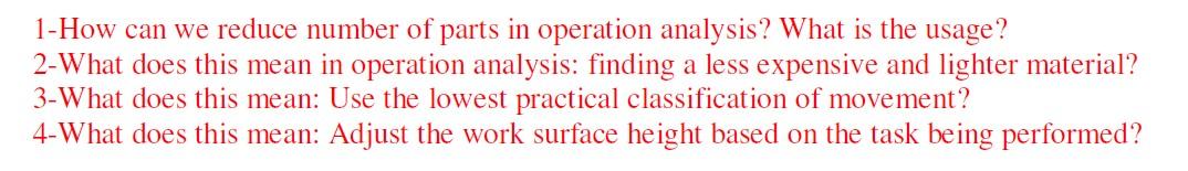 Solved 1-How can we reduce number of parts in operation | Chegg.com