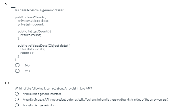 Solved 9 Is Classa Below A Generic Class Public Class 