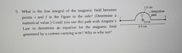 Solved 1.0 cm Integration path 5. What is the line integral | Chegg.com