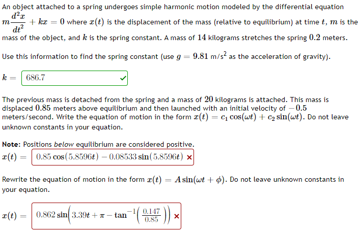 Solved An object attached to a spring undergoes simple | Chegg.com