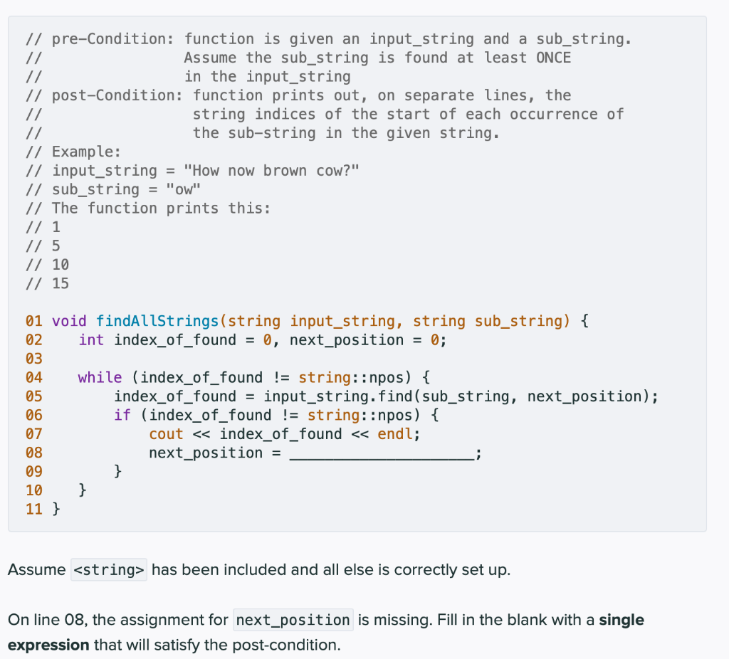 Solved // pre-Condition: function is given an input_string | Chegg.com