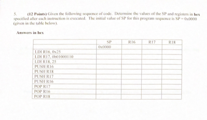 Solved 5. (12 Points) Given the following sequence of code. | Chegg.com