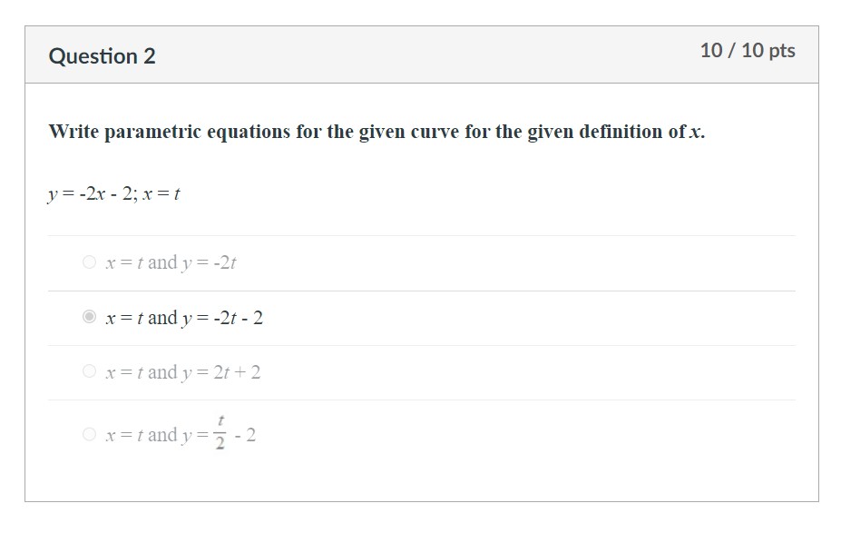 [solved] Write Parametric Equations For The Given Curve Fo
