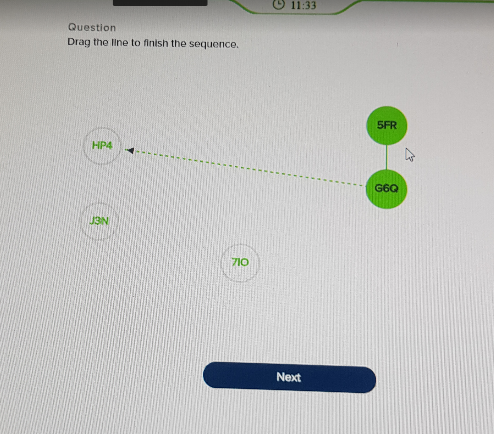 Solved Question Drag the line to finish the sequence. | Chegg.com