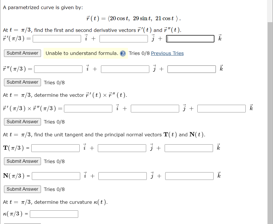 Solved A parametrized curve is given | Chegg.com