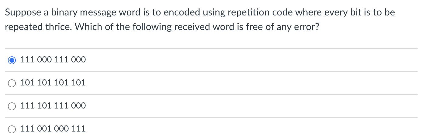 Solved Let code C be C={01011010,11000001,01010101} Up to | Chegg.com