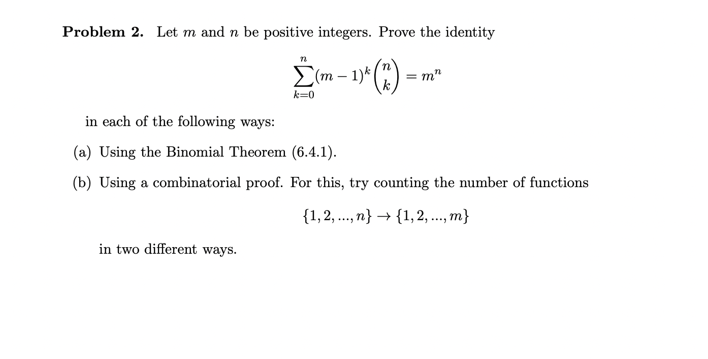 Solved Problem 2. Let m and n be positive integers. Prove | Chegg.com
