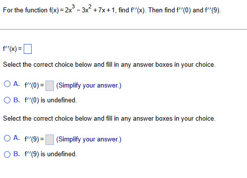 Solved For The Function F X 2x 3 3x 2 7x 1 Find