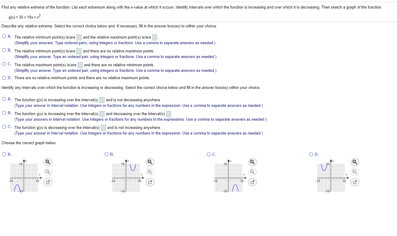 Solved Find any relative extrema of the function. List each | Chegg.com