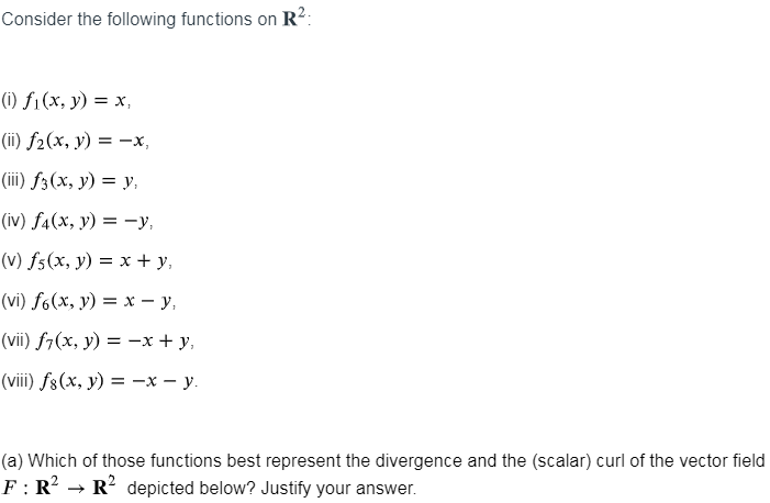 Solved Consider the following functions on R2: (1) f(x, y) = | Chegg.com