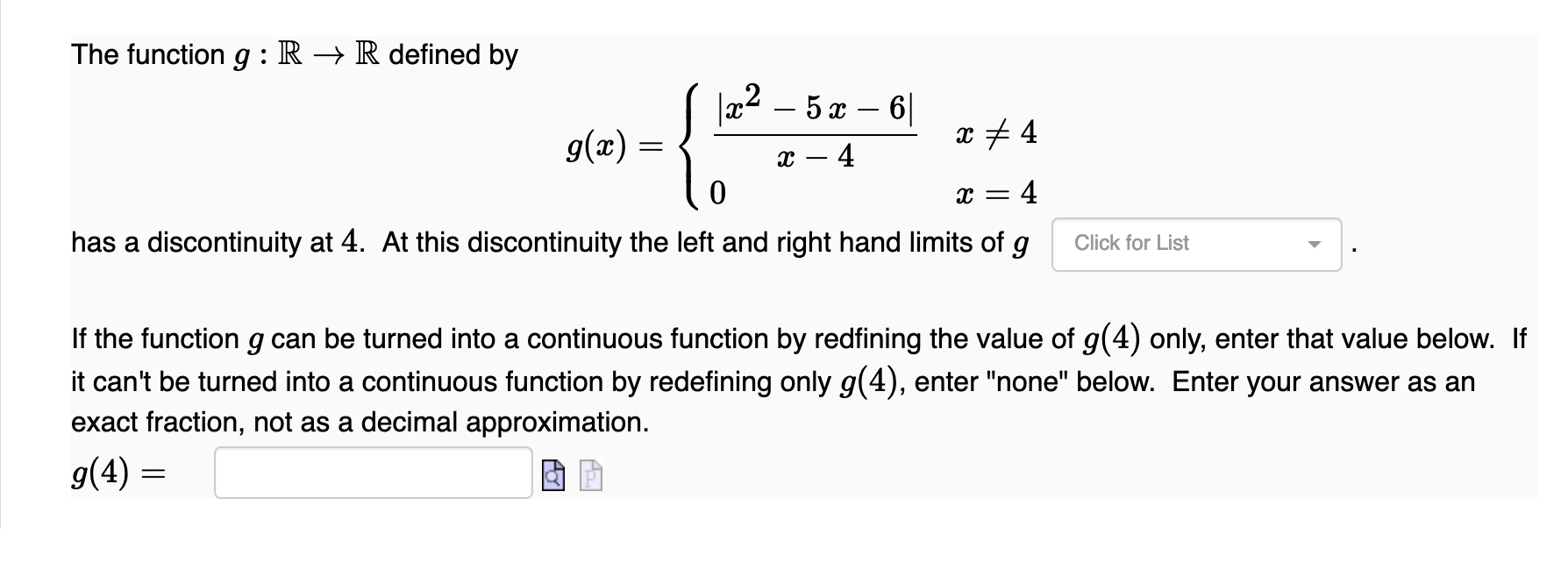 Solved The function g:R→R defined by | Chegg.com