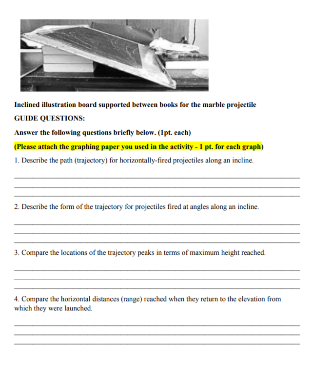 LABORATORY ACTIVITY ON PROJECTILE MOTION "Curve Me on | Chegg.com