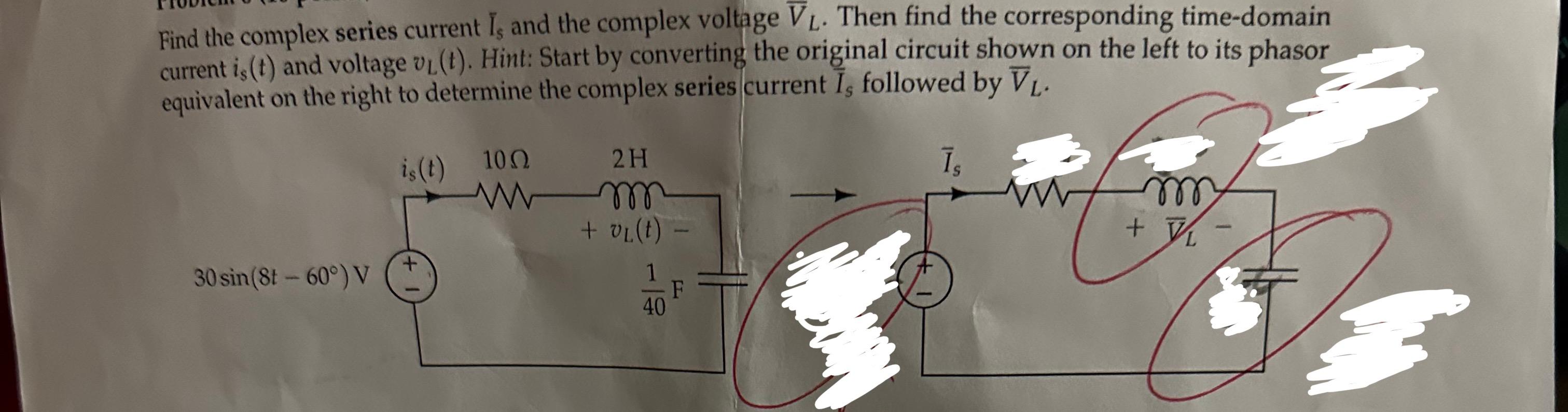 Solved Find the complex series current Iˉs and the complex | Chegg.com