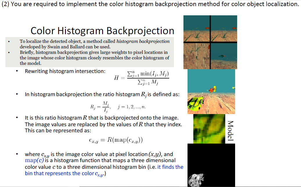 (2) You are required to implement the color histogram | Chegg.com