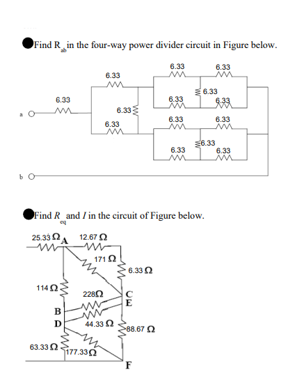 Solved Find R in the four-way power divider circuit in | Chegg.com