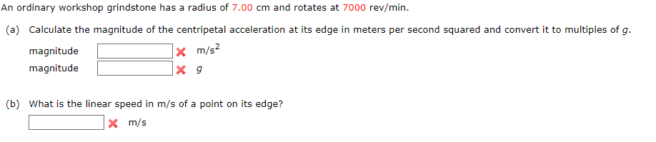 Solved An ordinary workshop grindstone has a radius of 7.00 | Chegg.com