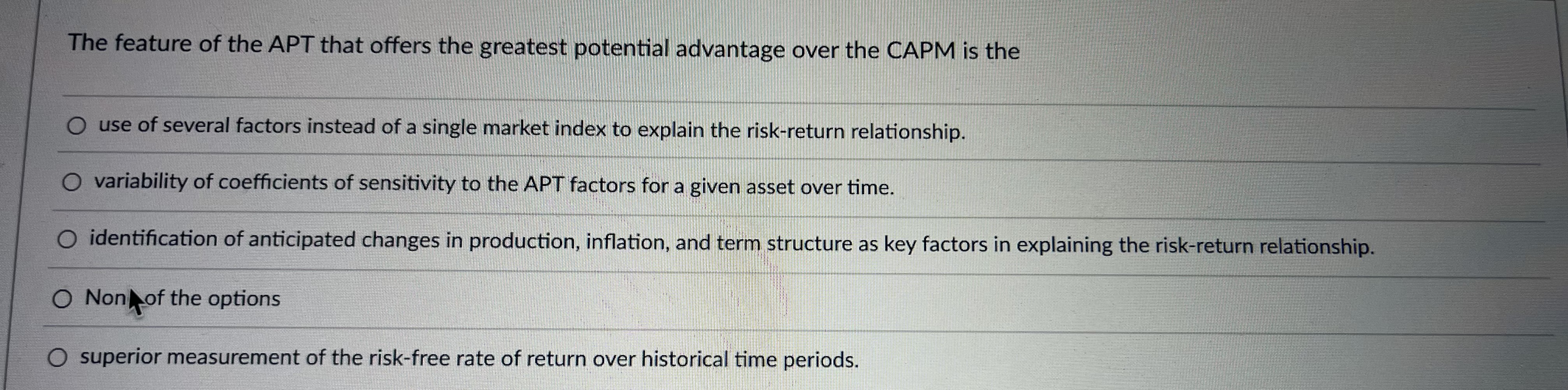 Solved Consider a single factor APT. Portfolio A has a beta | Chegg.com