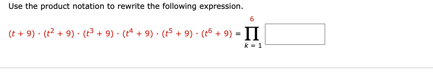 Solved Use the product notation to rewrite the following | Chegg.com