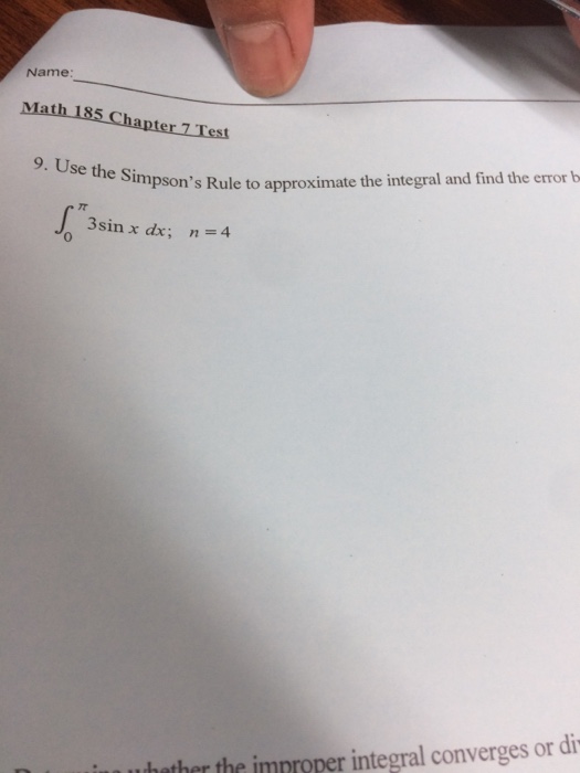 Solved Use the Simpson's Rule to approximate the integral | Chegg.com