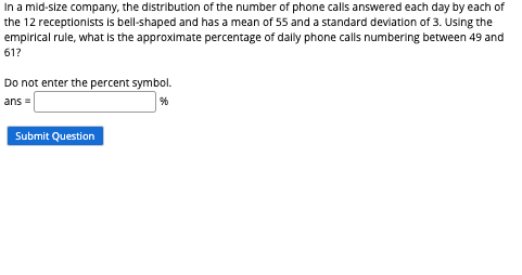 Solved In a mid-size company, the distribution of the number | Chegg.com
