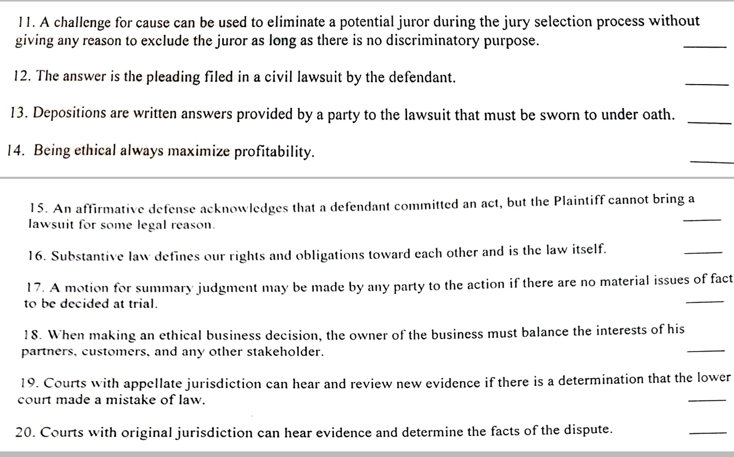 Solved 11. A challenge for cause can be used to eliminate a | Chegg.com