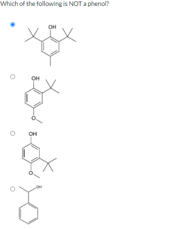 Solved Which of the following is NOT a phenol? он он он он | Chegg.com