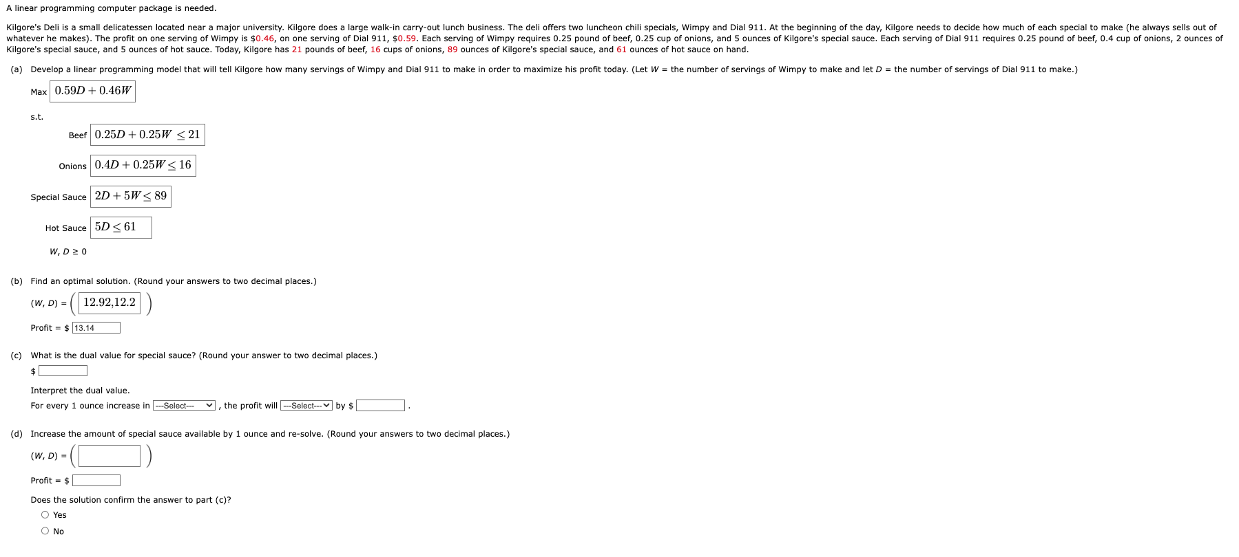 Solved A linear programming computer package is needed. Max | Chegg.com