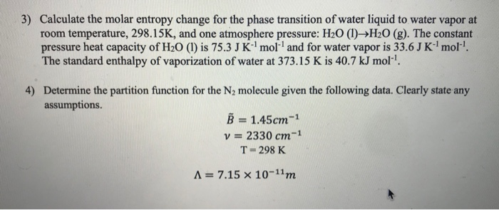 Solved Calculate the molar entropy change for the phase | Chegg.com