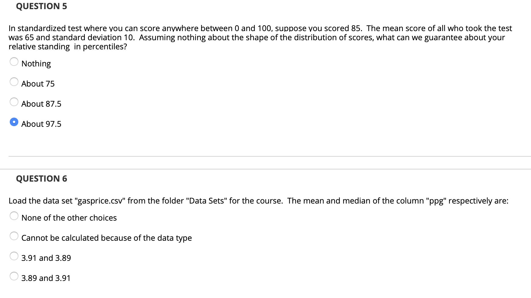 Solved QUESTION 5 In standardized test where you can score | Chegg.com