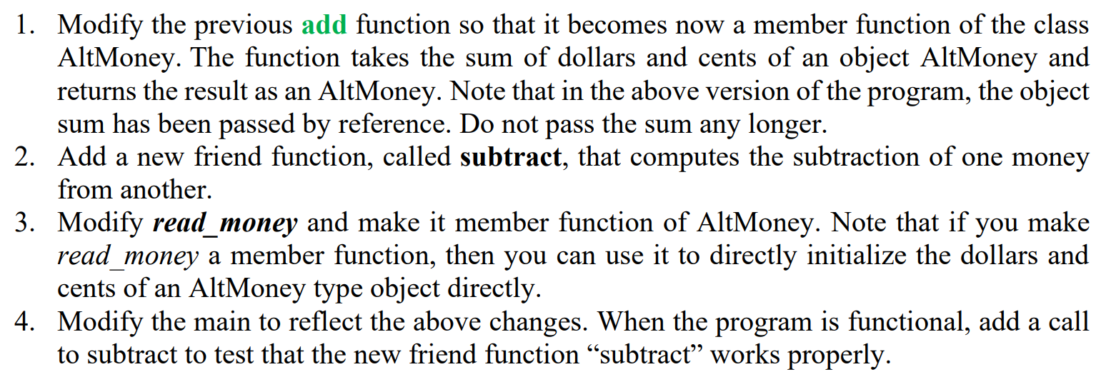 Solved Modify The Above Program To Include The Following