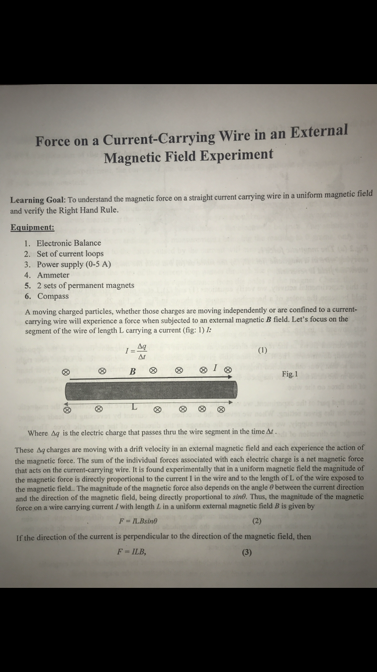 Force on a Current-Carrying Wire in an External | Chegg.com