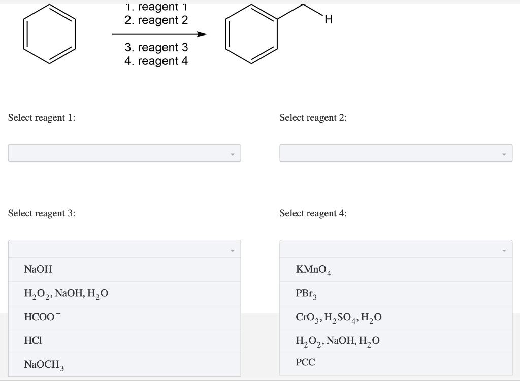 Solved In each reaction box, select the best reagent and | Chegg.com