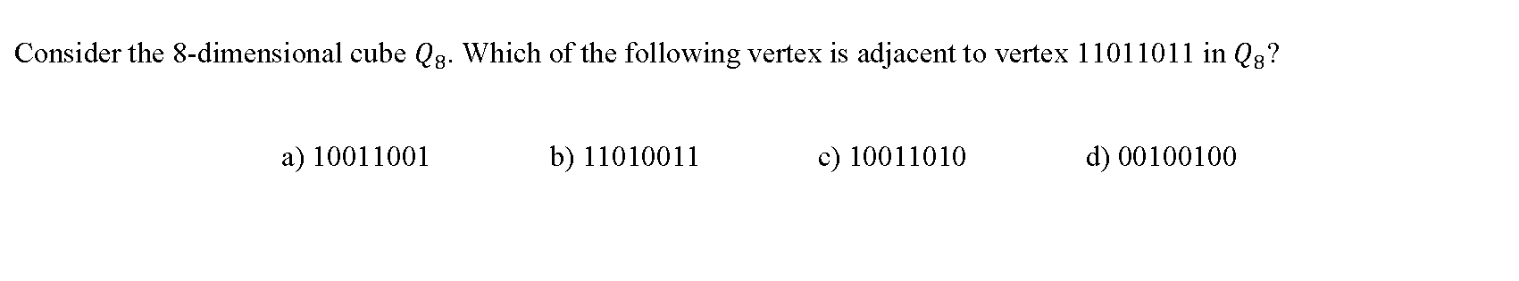Solved Consider the 8-dimensional cube (g. Which of the | Chegg.com