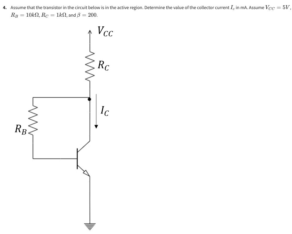 Solved Assume that the transistor in the circuit below is in | Chegg.com