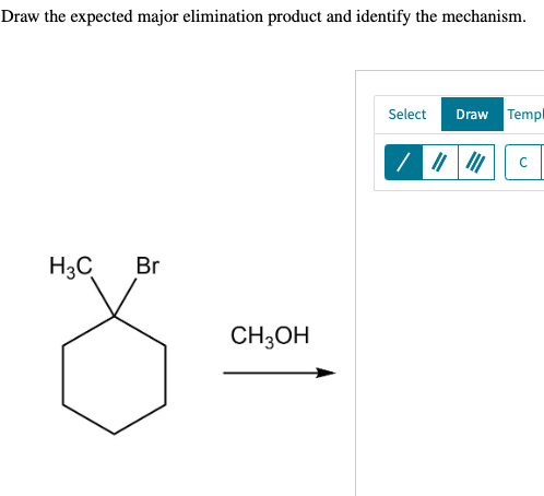 Solved Draw the expected major elimination product and | Chegg.com